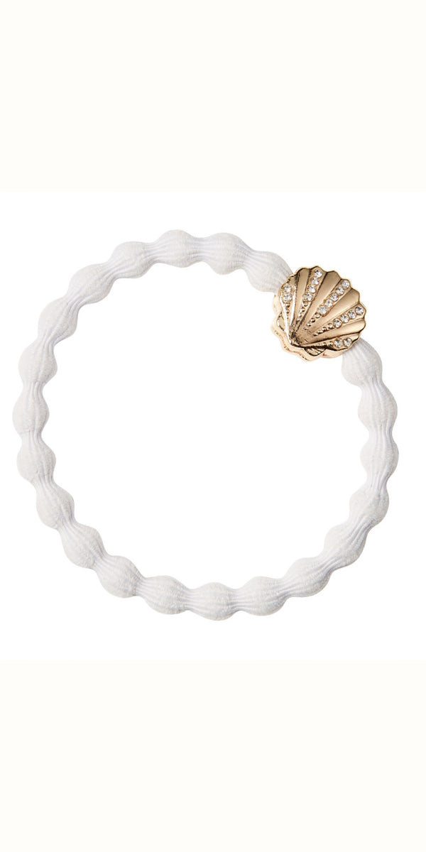 By Eloise Gold Shell on White – TheSecretCloset.Boutique